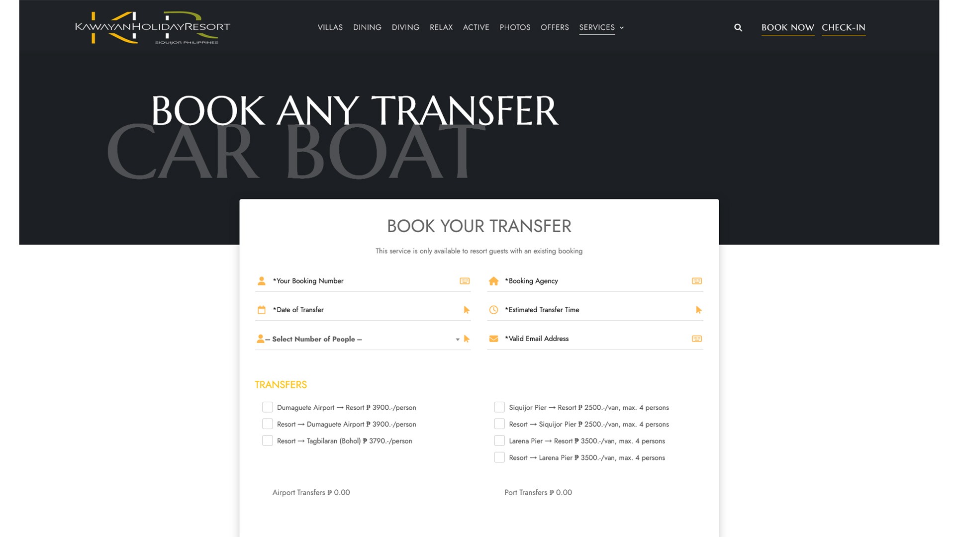 Effortless Transfers – Reserve Online Today - Kawayan Holiday Resort